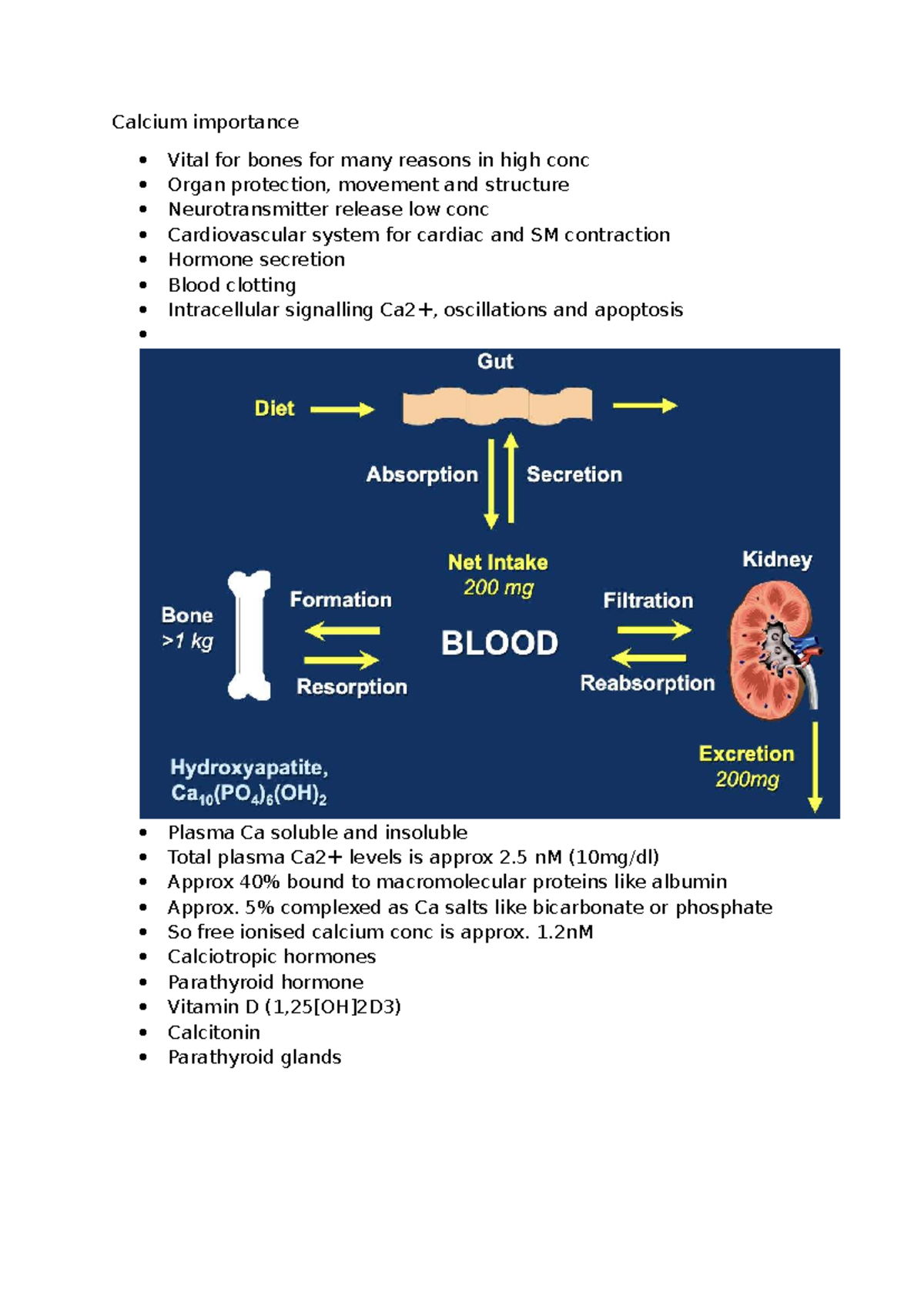 Endocrinology Lecture 6: The Vital Role of Calcium in Homeostasis - Studocu