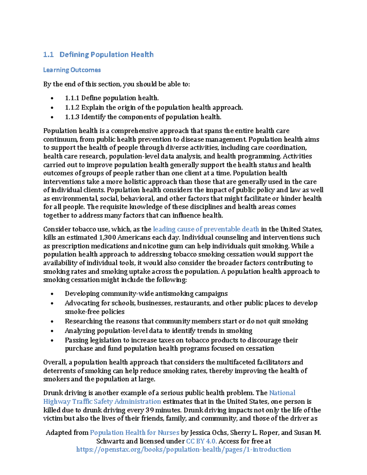 Introduction to Public Health: Defining Population Health Concepts ...