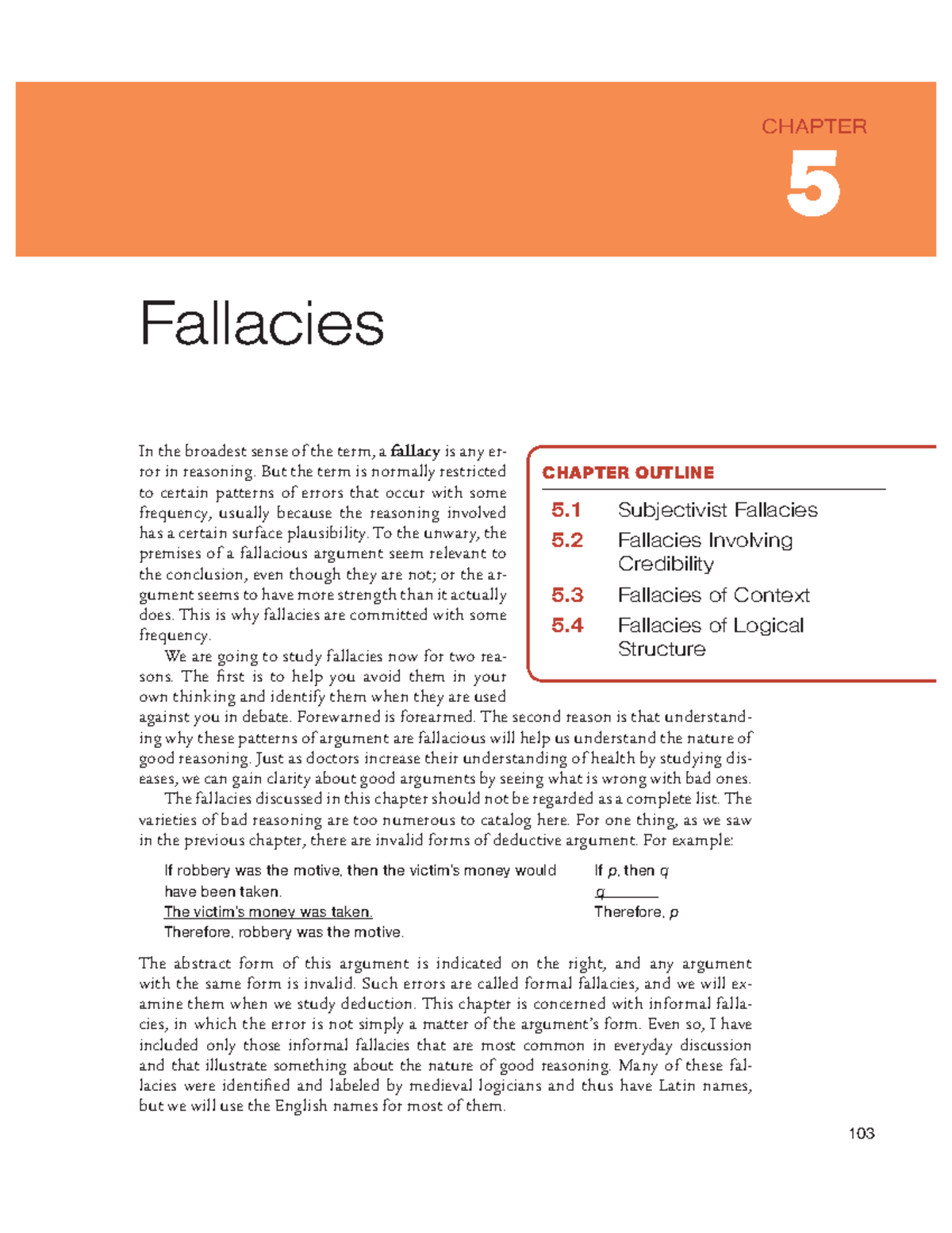 CHAPTER 5: Fallacies in Reasoning - Understanding Common Errors - Studocu