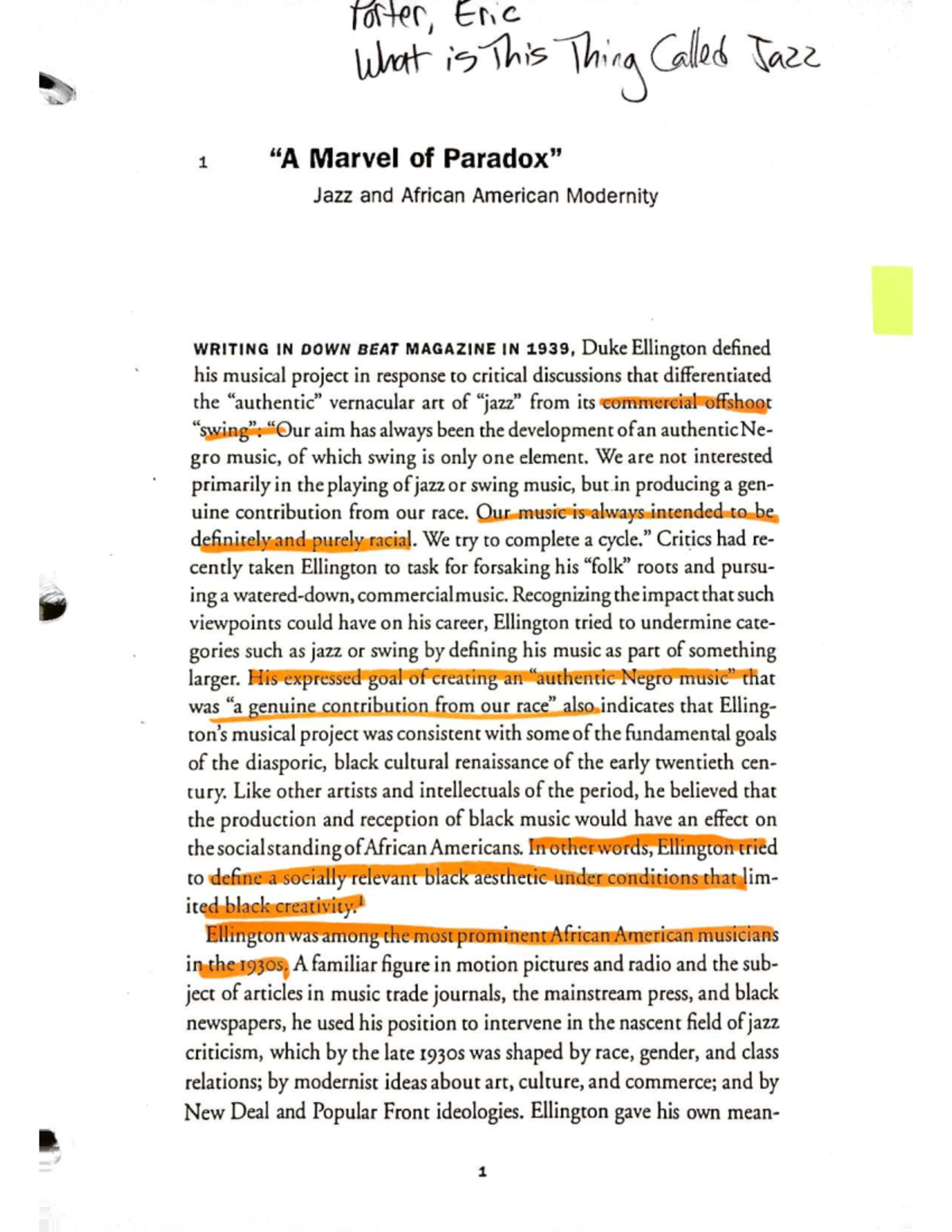 Marvel of Paradox: Analyzing Jazz and African American Identity in ...