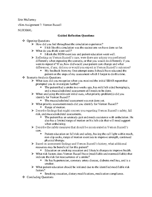 Edith VSIM 2 - Vsims Assignment - vSim Health Assessment Case 9: Edith ...