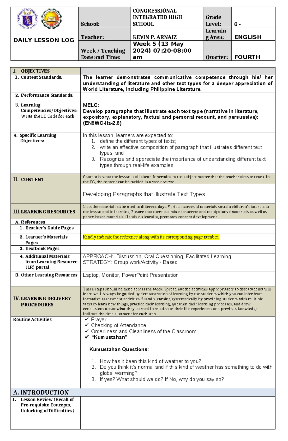 Detailed Lesson Plan - Applying Multimedia and ICT in Producing ...