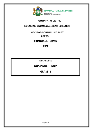 Gr9 EMS- Term 4 Workbook - TERM 4 Workbook LESSON 1: CASH AND CREDIT ...