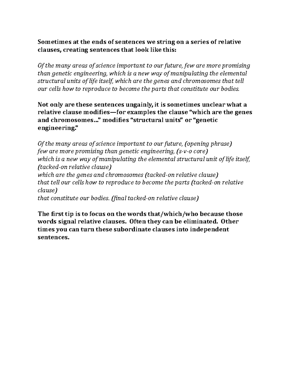 Rhetoric Lesson Modifiers 2 - Sometimes at the ends of sentences we ...