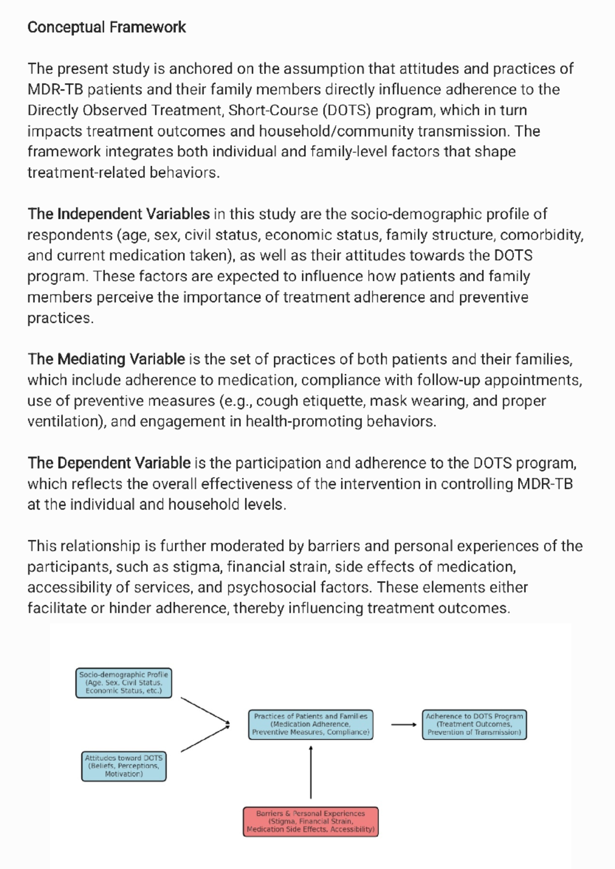Adherence to DOTS Program: A Conceptual Framework Analysis - Studocu