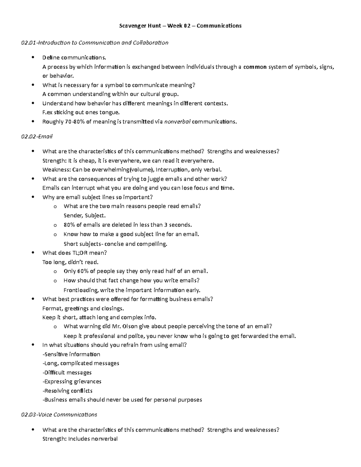 Scavenger Hunt 02-Communications - Scavenger Hunt – Week 02 ...