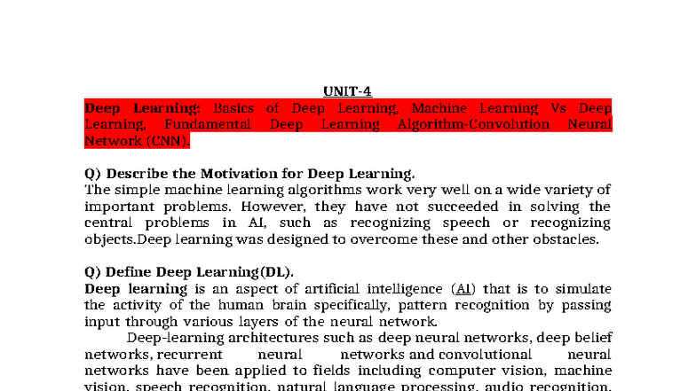 Deep Learning: Motivation, Definitions, and Neural Network Basics ...