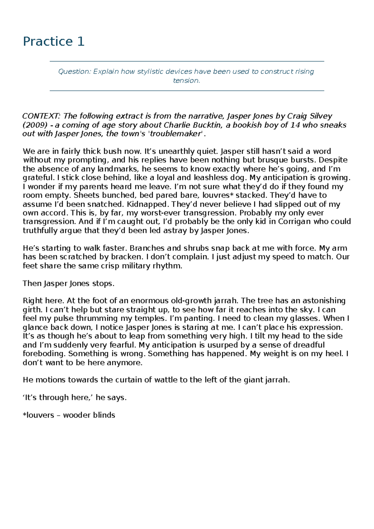 Analysis of Stylistic Devices in Jasper Jones & Maycomb's Context ...