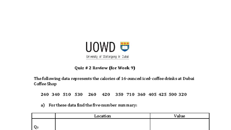 STAT015 Quiz 2 Review: Data Analysis & Probability Concepts - Studocu