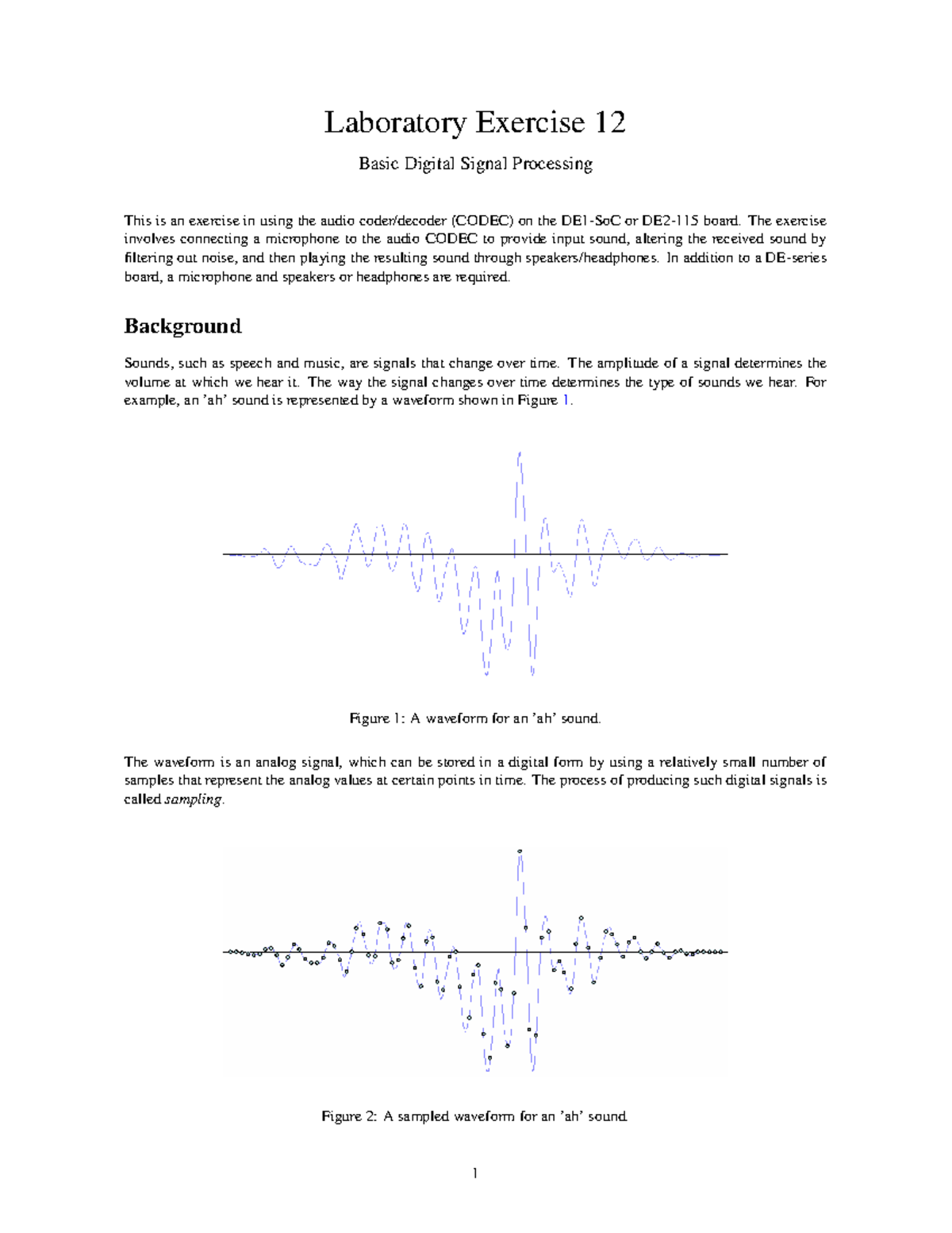 Lab12 - exsedexdsex - Laboratory Exercise 12 Basic Digital Signal ...