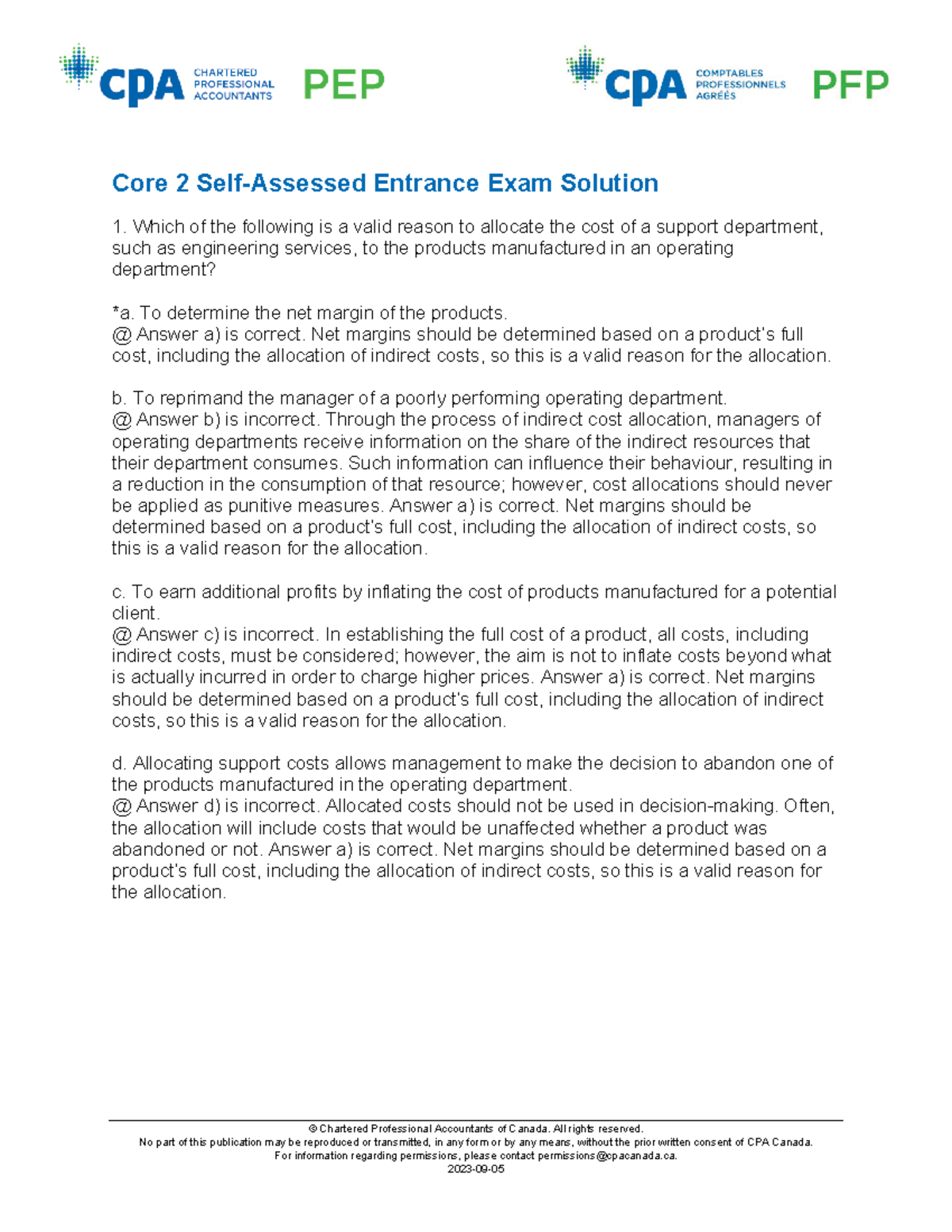 G10488-EC Core-2-SAEE-Solution: Key Costing Concepts & Analysis - Studocu
