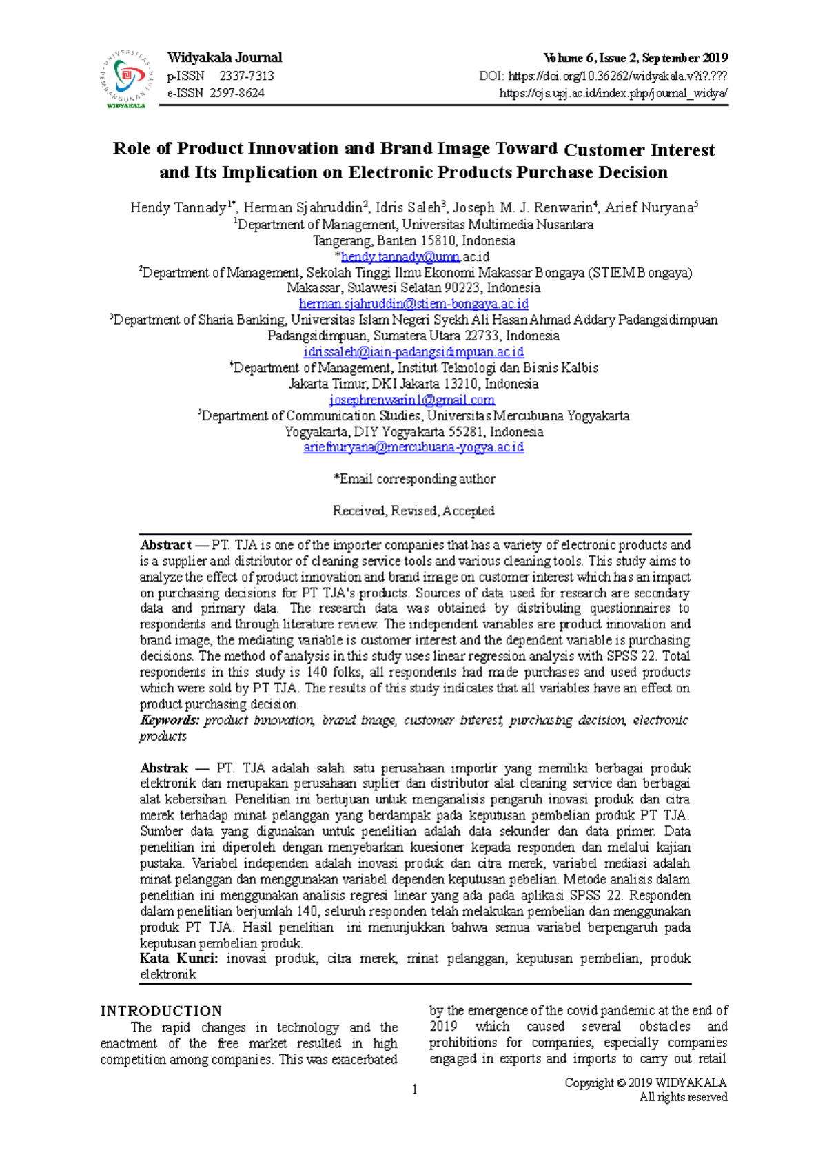 620 1769 1 RV - contoh jurnal - Widyakala Journal Volume 6, Issue 2 ...