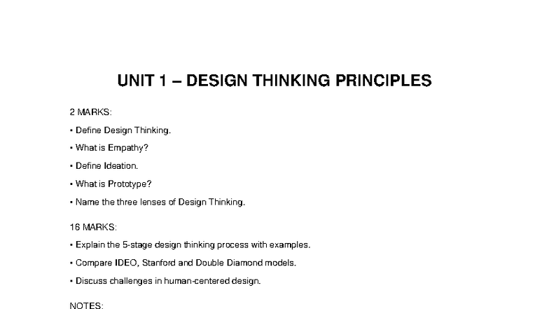 Applied Design Thinking Unit 1 - UNIT 1 – DESIGN THINKING PRINCIPLES 2 ...