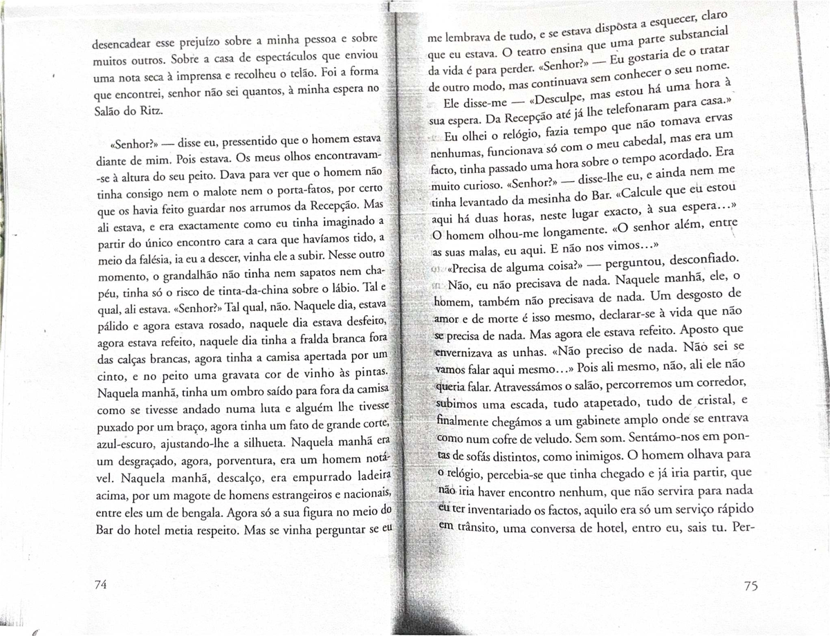 Análise do Prejuízo Pessoal e Encontro no Salão do Rutz - N30 - Studocu