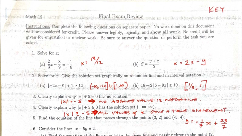 M12 Final Exam Review: Key Concepts and Solutions - Studocu