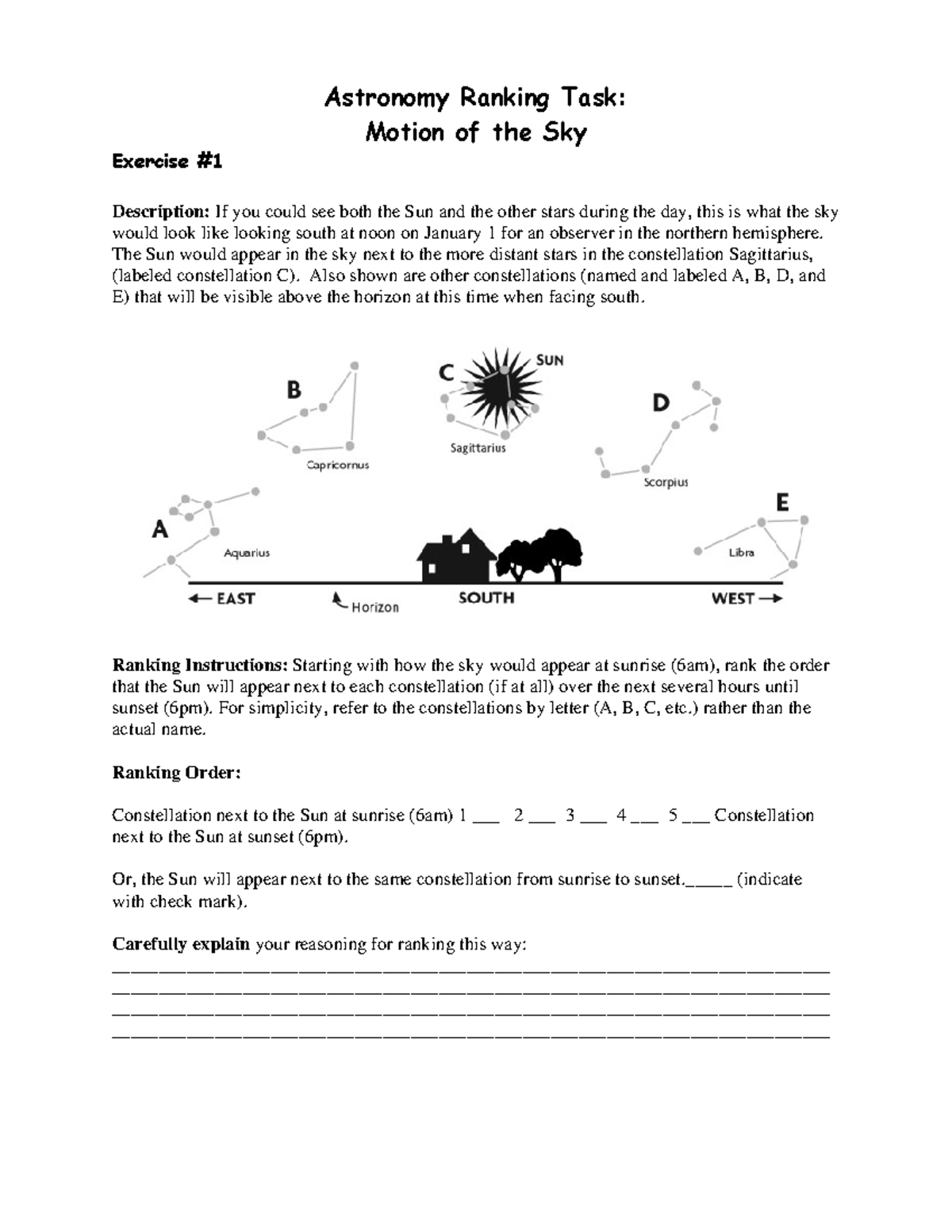 Astronomy 101: Sky Motions Ranking Task and Analysis Guide - Studocu
