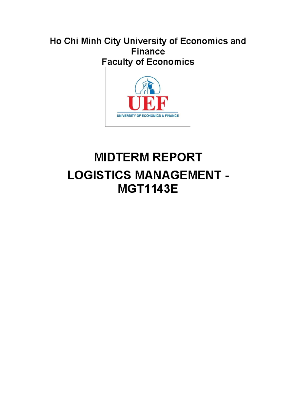 Report CẢNG Logistics Group 4 (chính) - Ho Chi Minh City University of Economics and Finance ...
