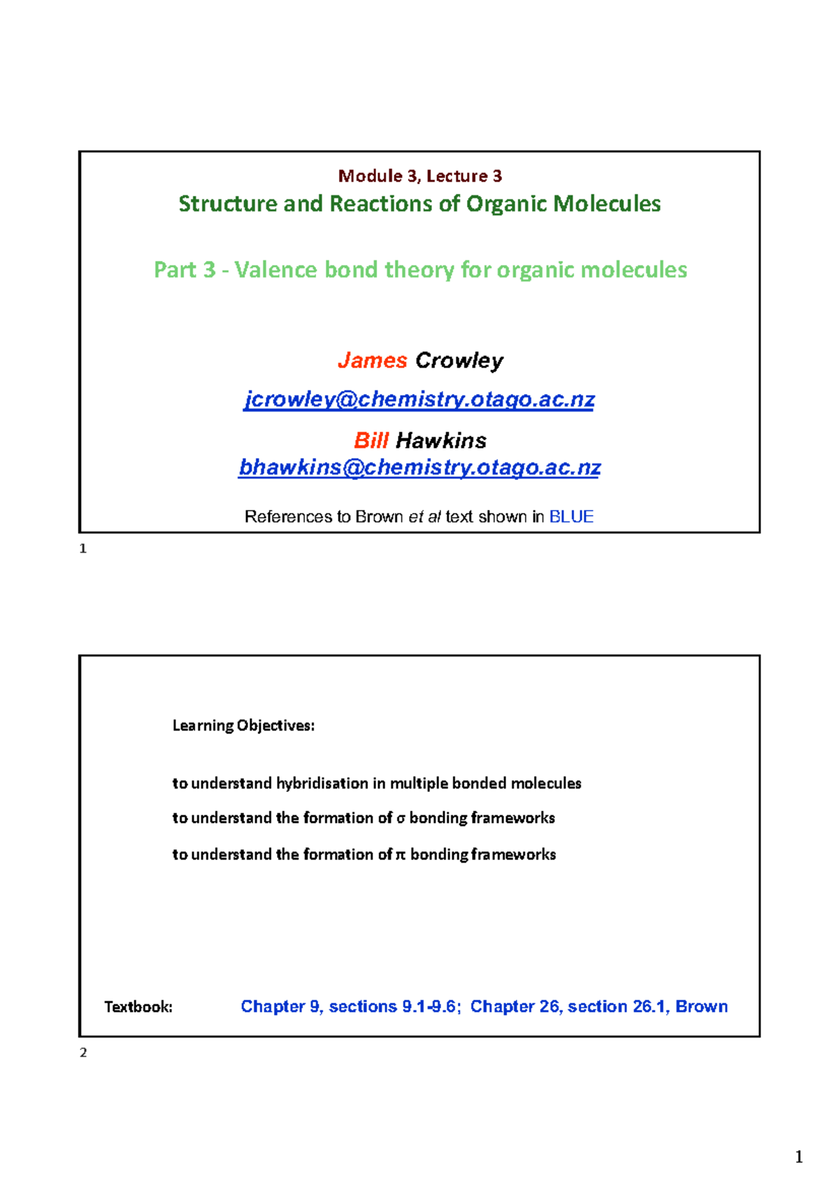 Module 3, Lecture 3: Valence Bond Theory in Organic Molecules (CHEM191 ...