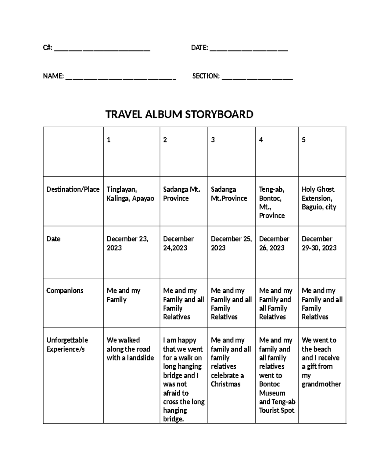 TRAVEL ALBUM STORYBOARD: FAMILY ADVENTURES IN KALINGA & MT. PROVINCE ...