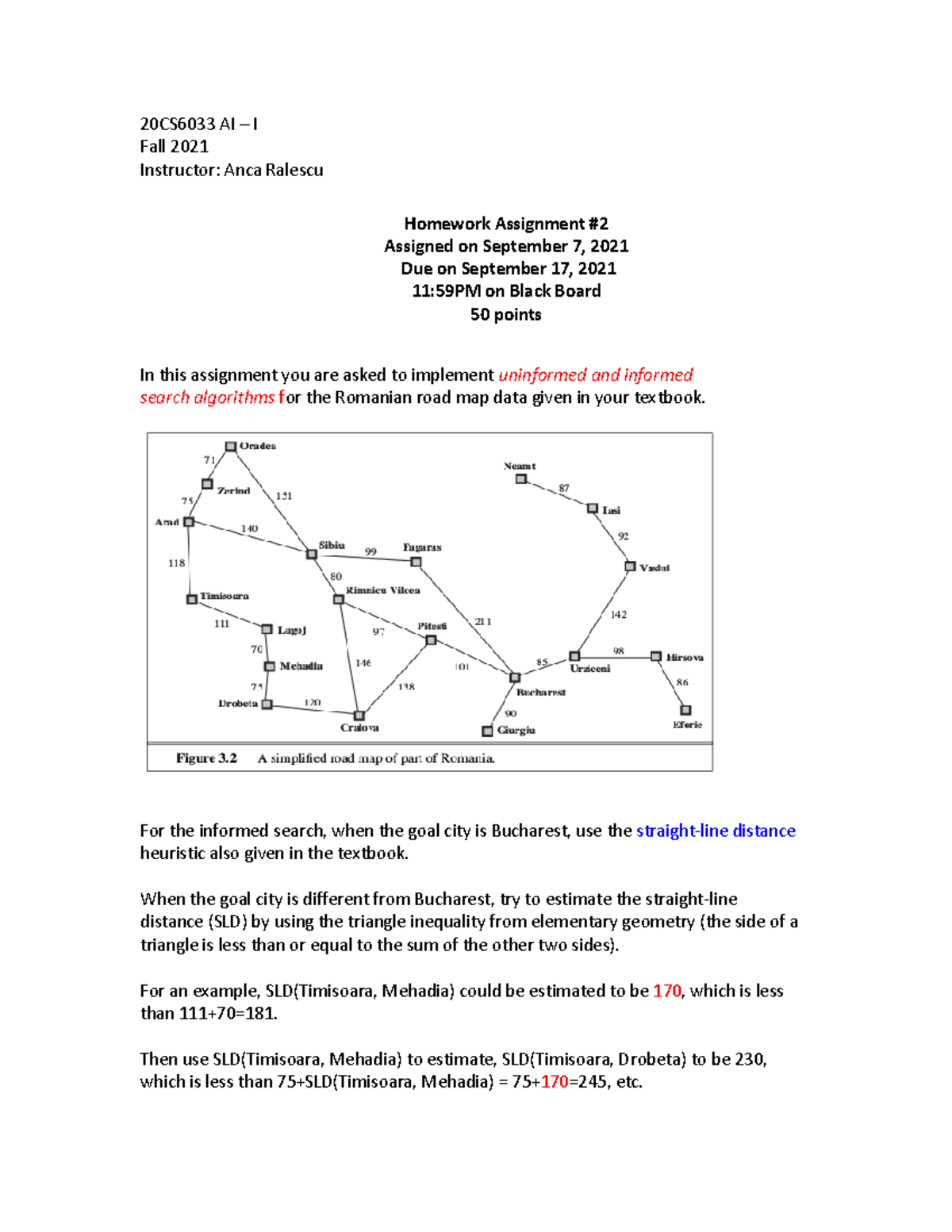 20CS6033-SS21-Assignment 2: Search Algorithms Implementation - Studocu