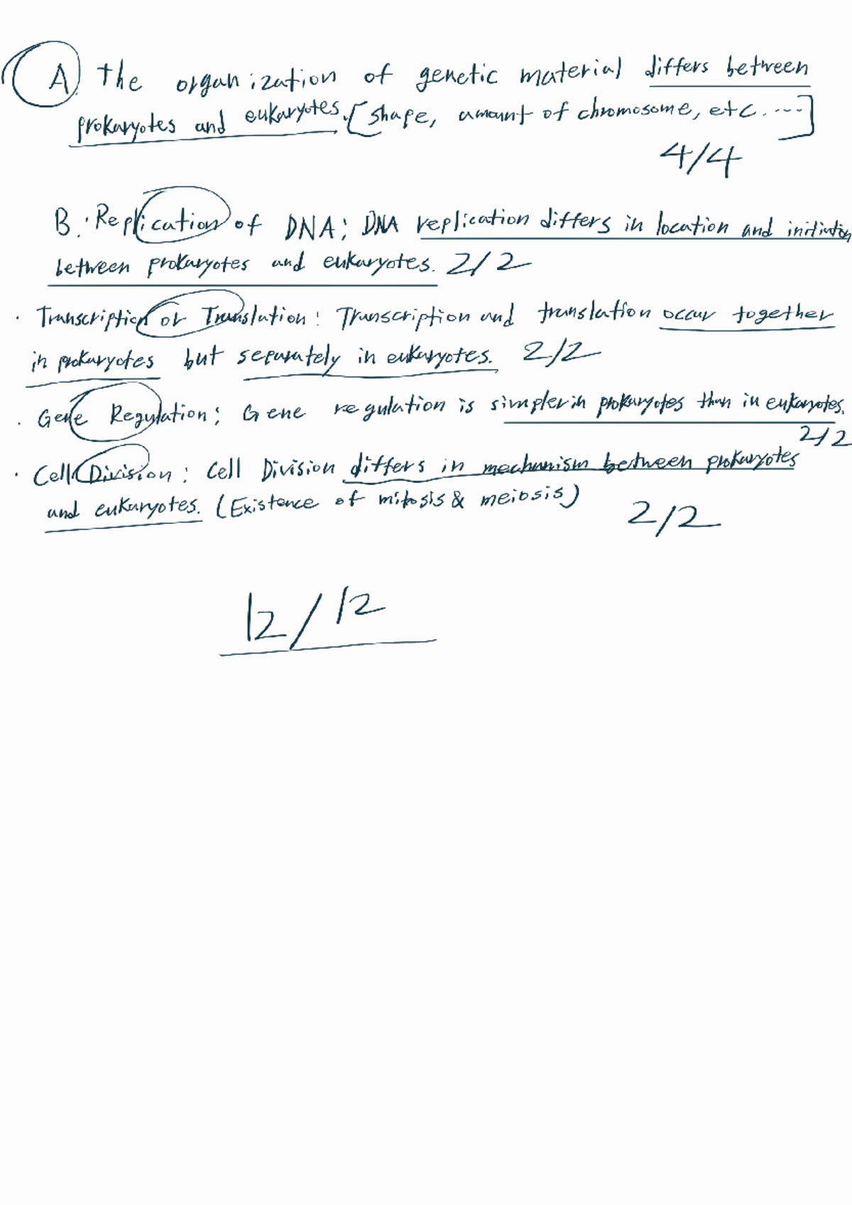 Genetic Material Organization: Prokaryotes vs Eukaryotes (Notes 260215 ...