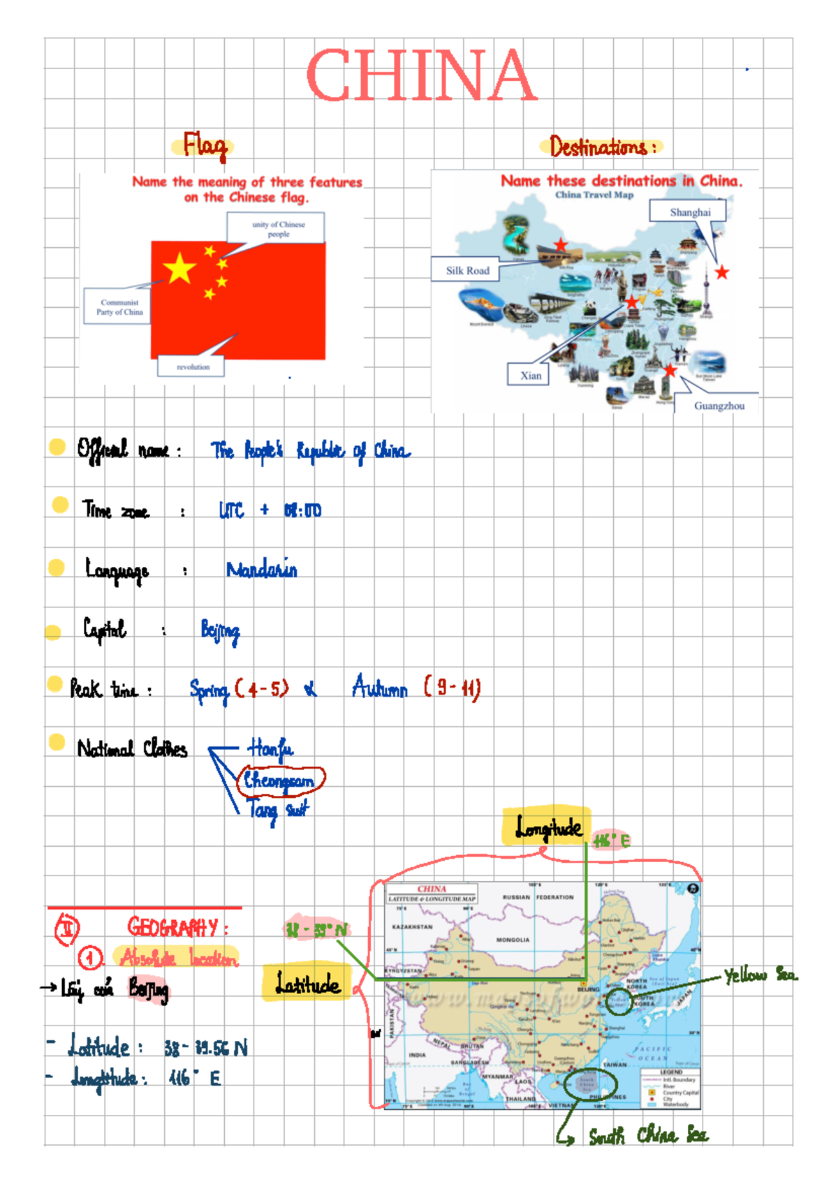 China 🇨🇳 - hihi - CHINA Flag Destinations: Name the meaning of three ...