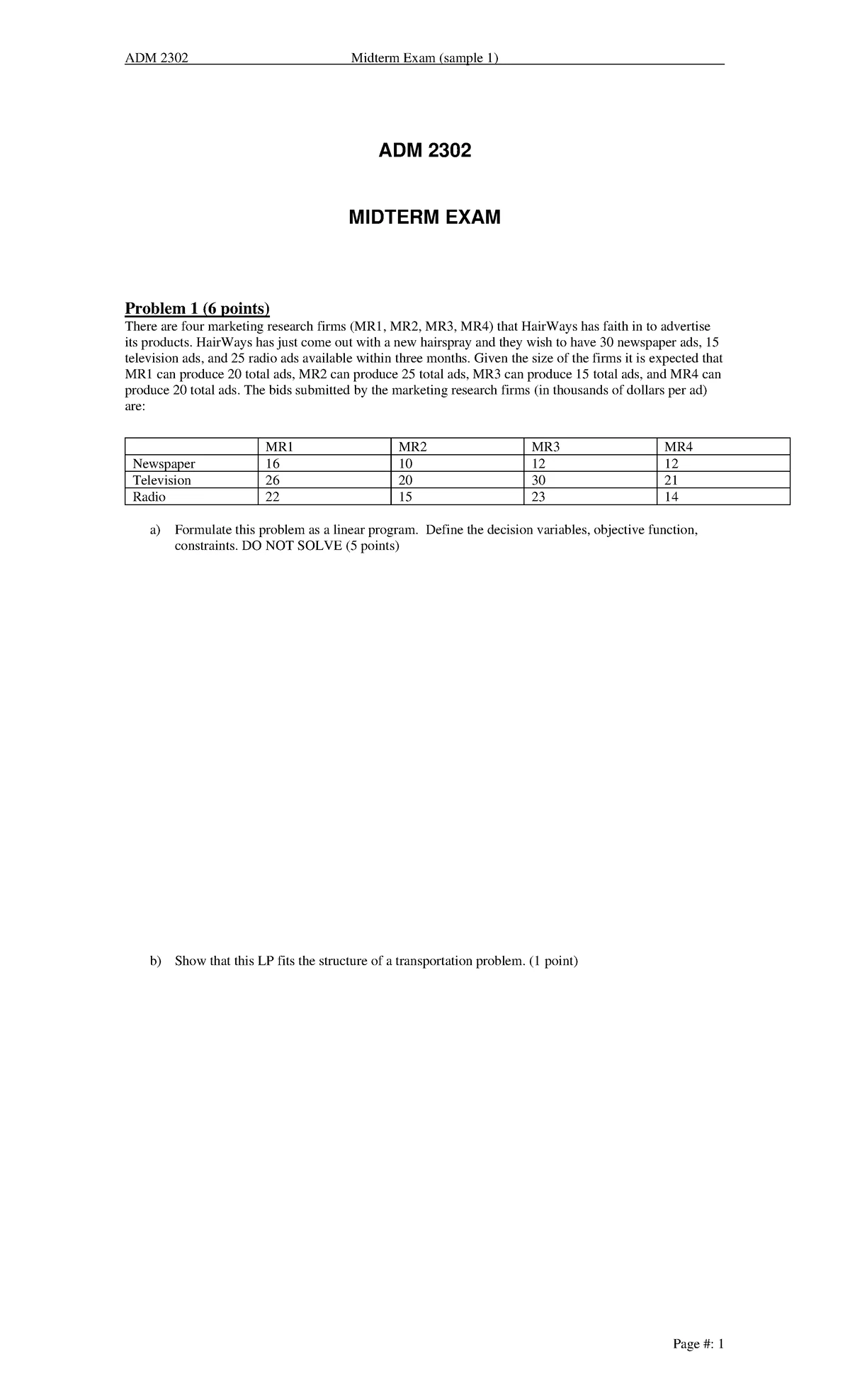 ADM2302 Final Formula Sheet - MANAGERIAL STATEMENT TEMPLATE “The ...