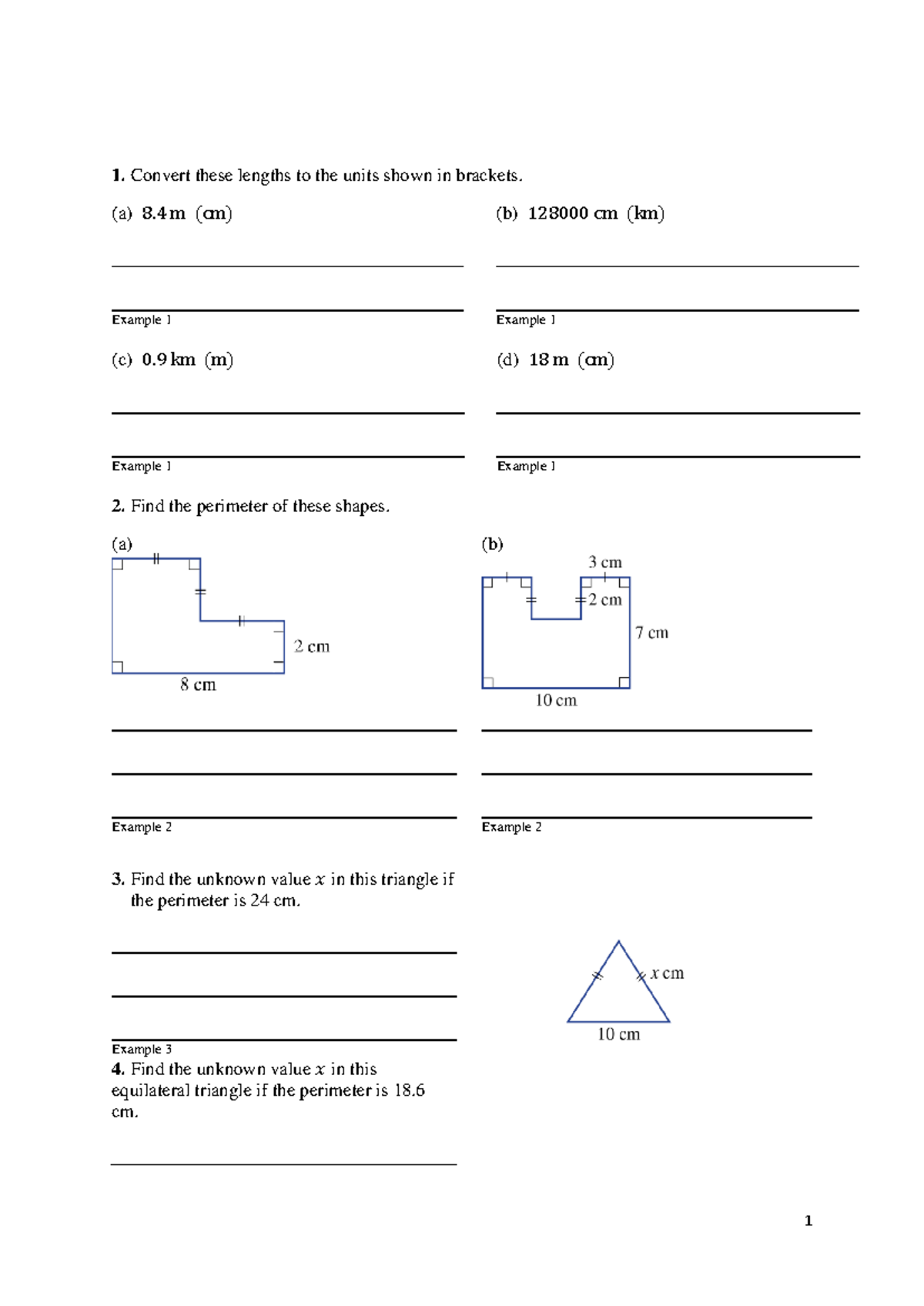 Math Conversion and Perimeter Problems (MATH101) - Studocu