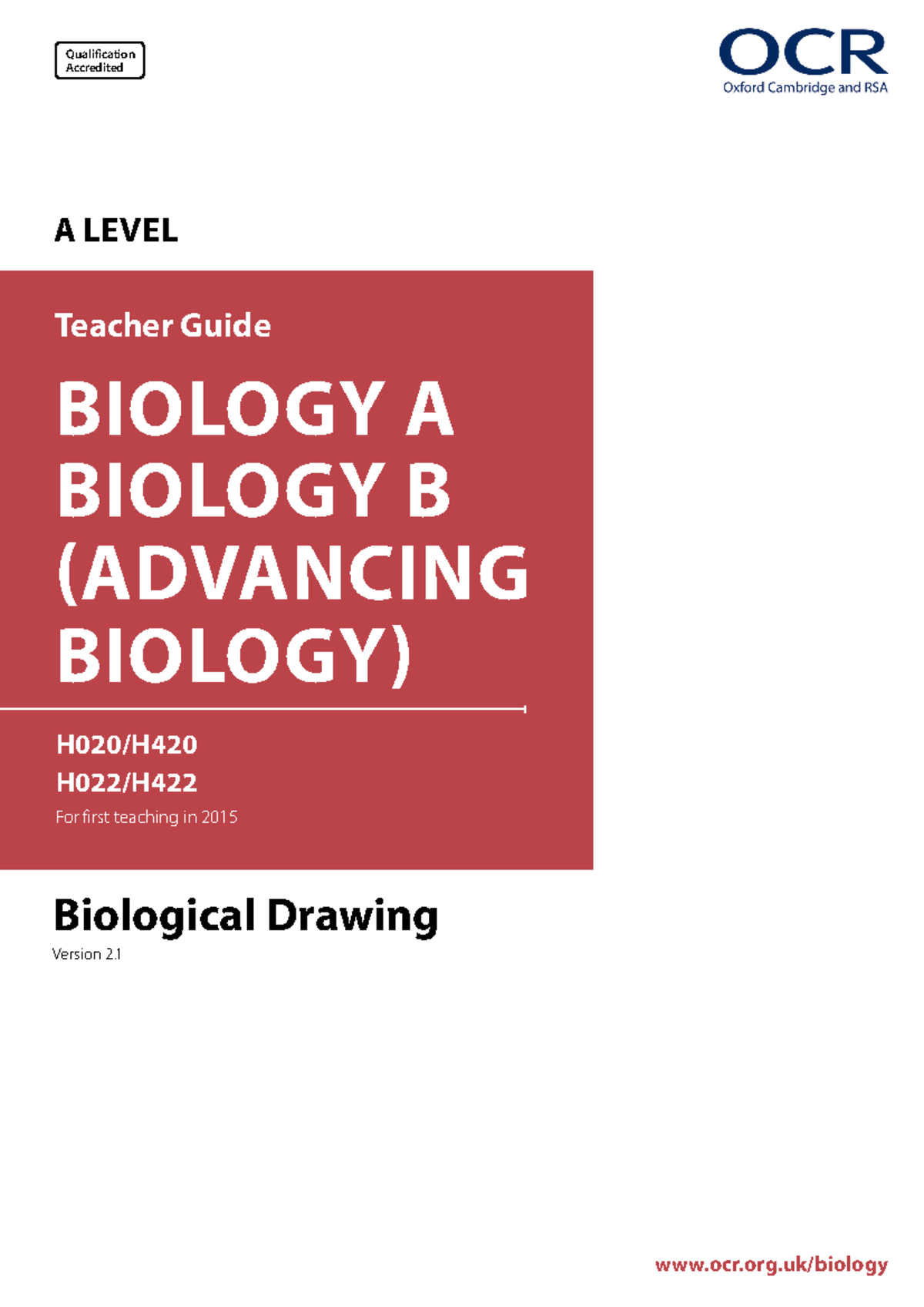 Biology Skills Handbook: Drawing Techniques for A Level H020/H022 - Studocu