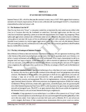 Iiiunit IOT - NOTES - UNIT III: IoT ARCHITECTURE M2M high- IETF ...