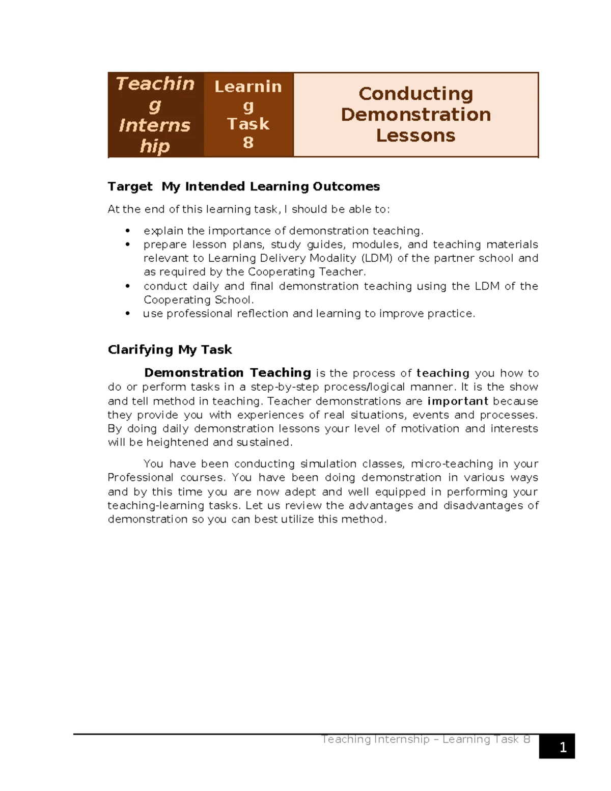 Teaching Internship: Learning Task 7 on Assessment Practices - Studocu