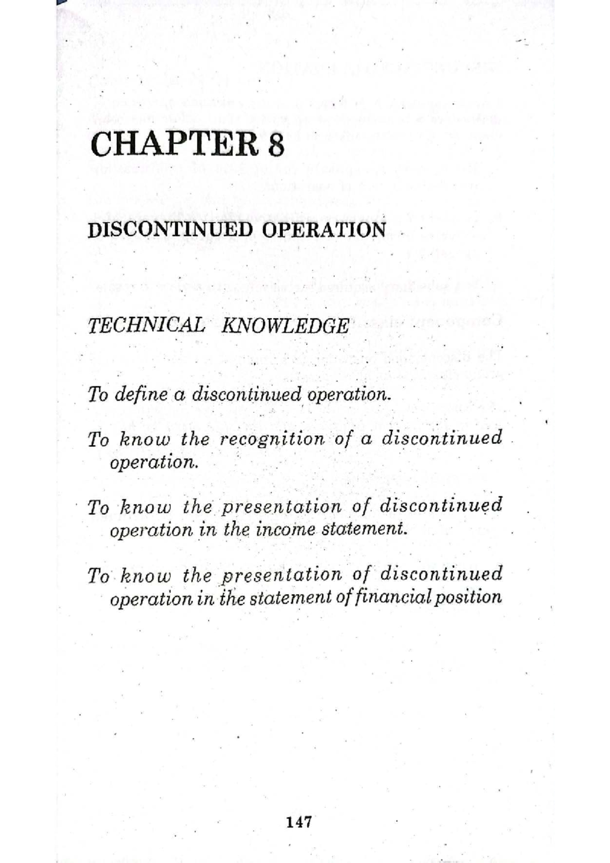 Chapter 8: Discontinued Operations - IA3 Technical Insights - Studocu