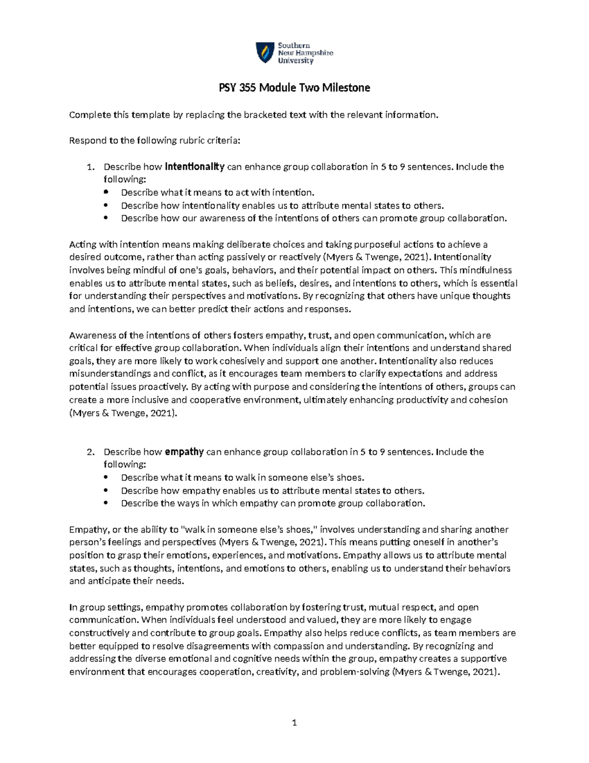 PSY 355 Module Two Milestone: Enhancing Group Collaboration through ...