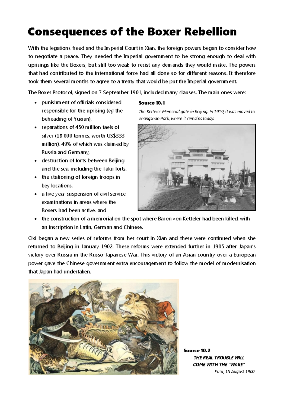 Consequences of the Boxer Rebellion: Key Outcomes and Treaties - Studocu