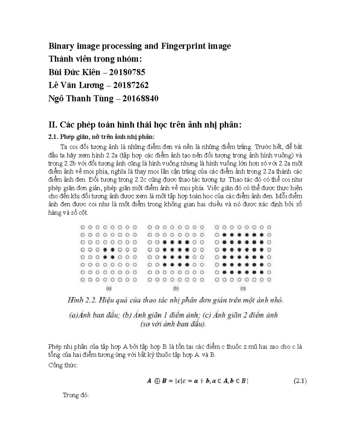 9b Binary image processing and Fingerprint image - Binary image ...