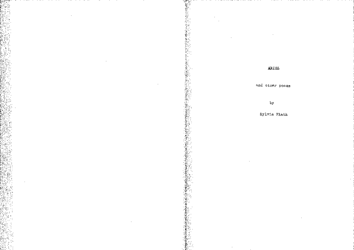 Ariel-restored-edition - ARIEL and other poems Sylvia Plath DADDY DADDY ...