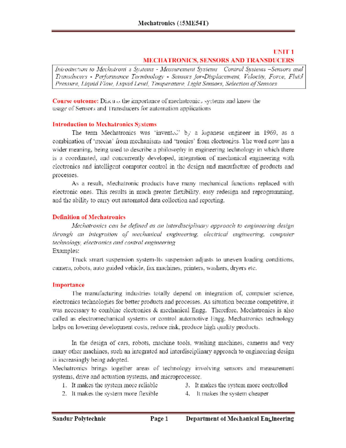 Study Notes for Course Syllabus and Key Concepts - Studocu