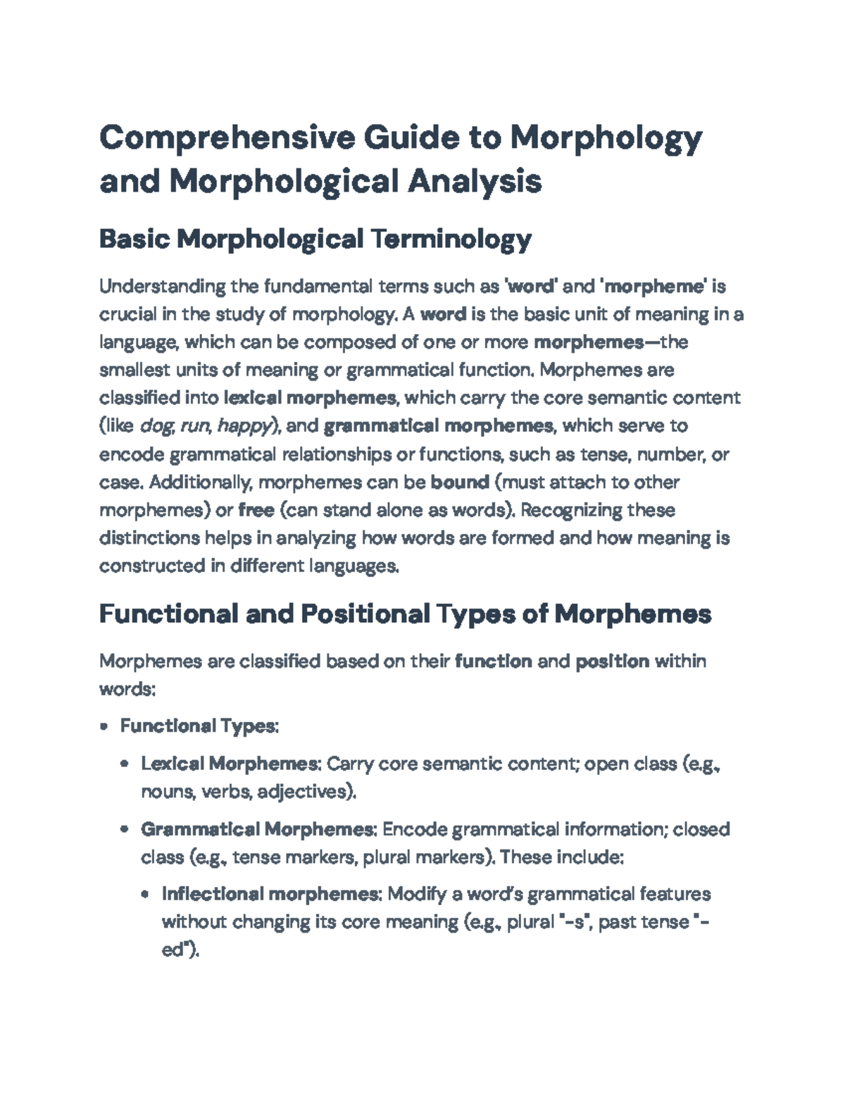 Comprehensive Guide to Morphology and Morphological Analysis (LING 101 ...