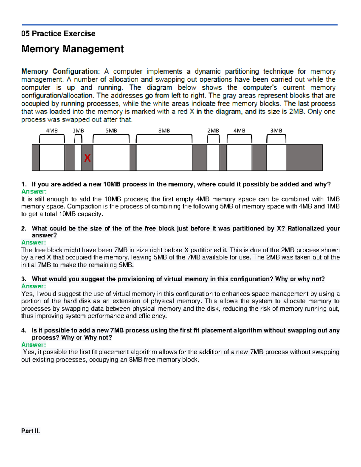 Memory Management 05Prac Exer OS: Understanding Virtual Memory Concepts - Studocu