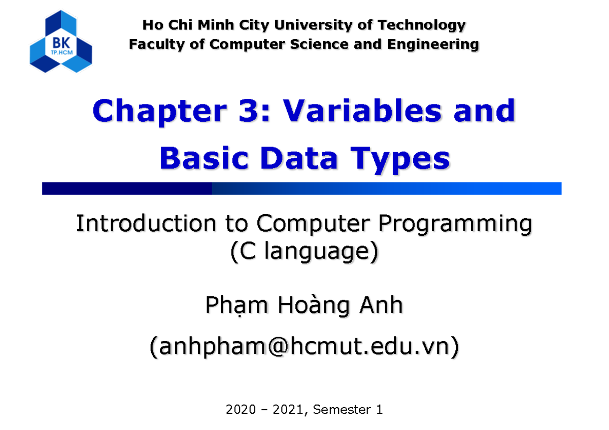 CO1003 Chapter-3 Variables-and-Basic-Data-Types - Chapter 3: Variables and Basic Data Types 2020 ...