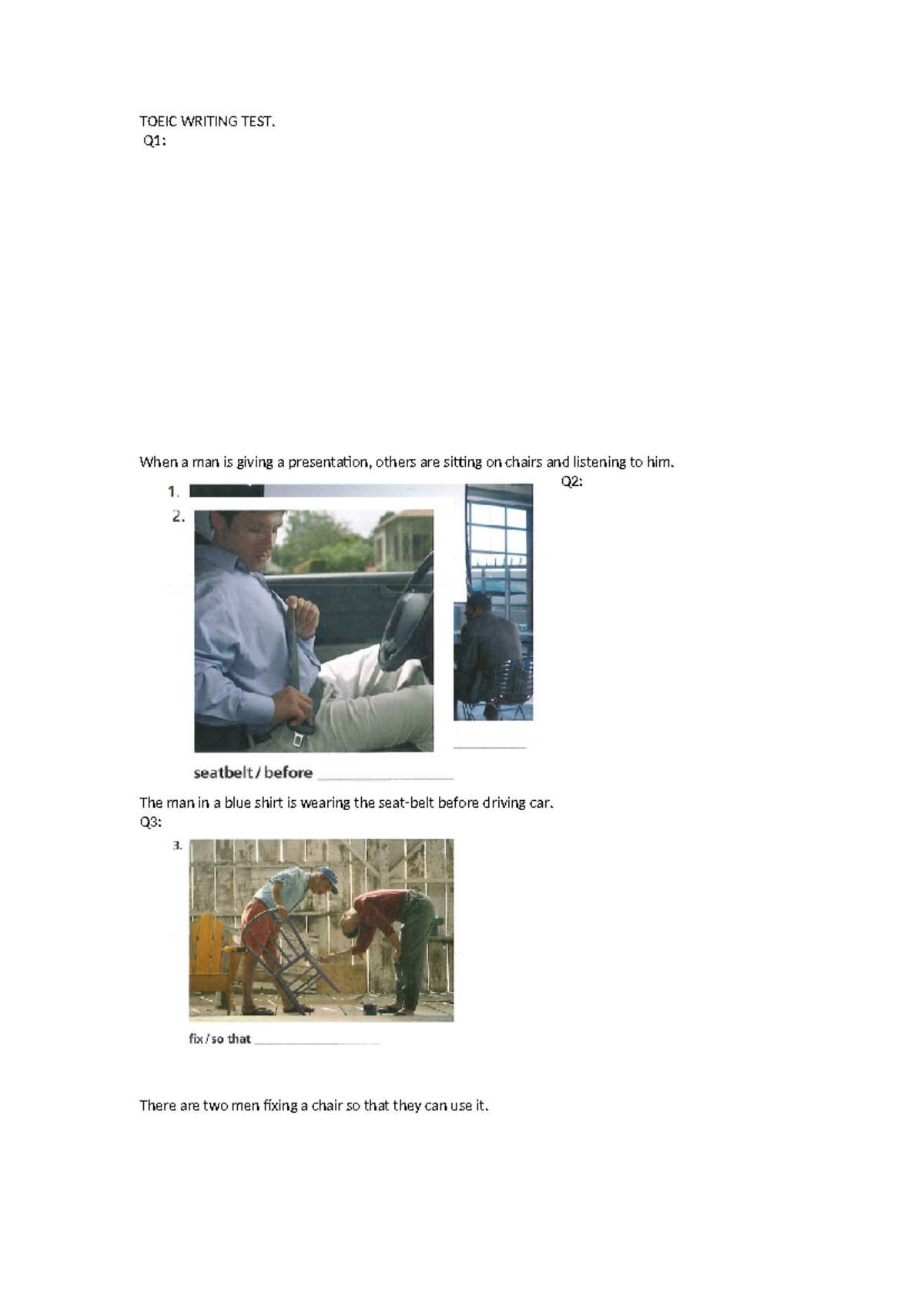 TOEIC Writing Test - Sample Responses and Insights - Studocu
