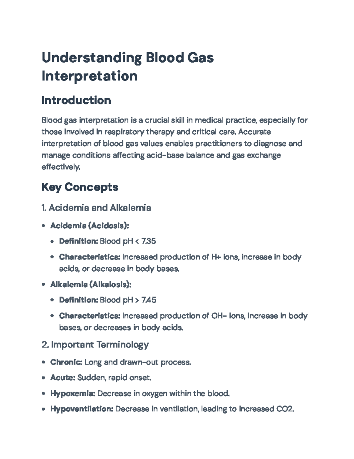 Understanding Blood Gas Interpretation: Key Concepts & Clinical ...