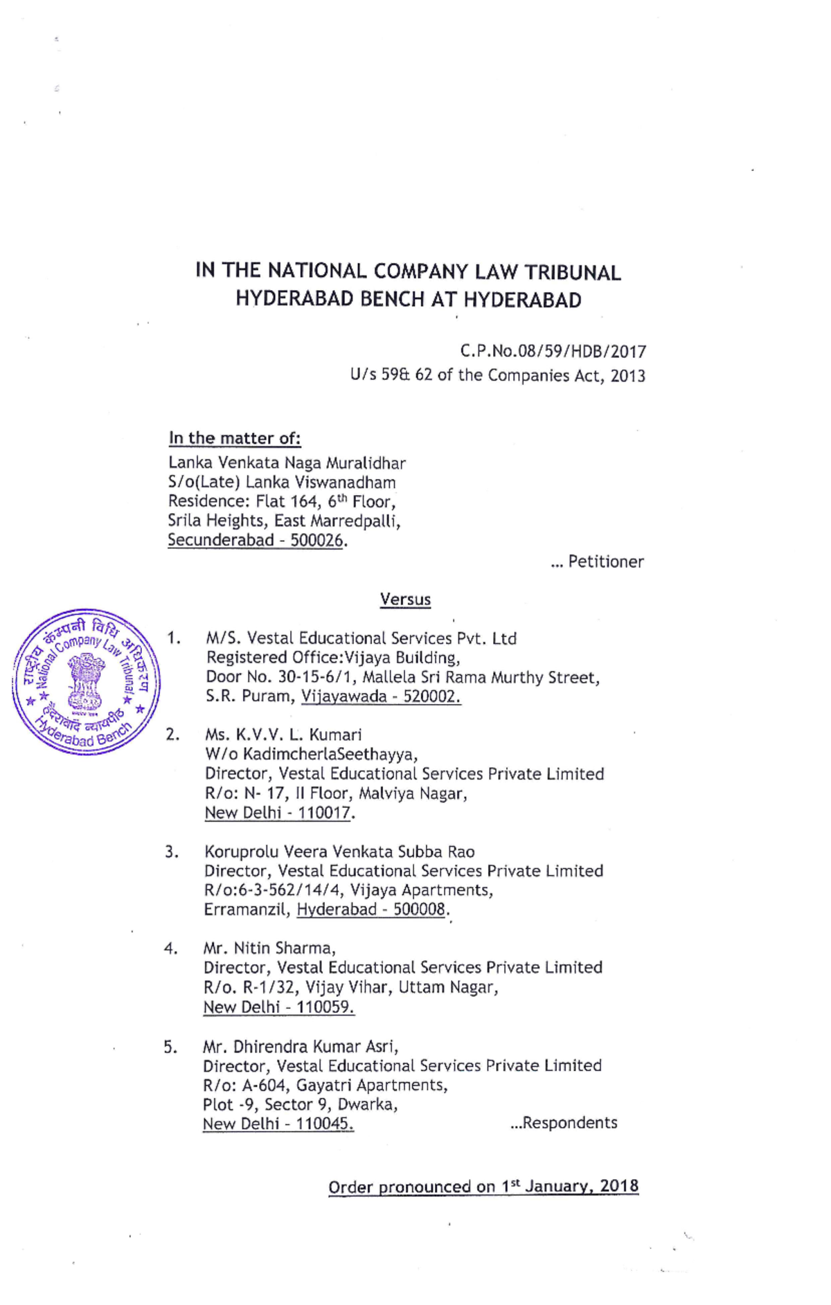 Judgments - Compilation of C.P.No/59/HDB/ Under Companies Act 2013 ...