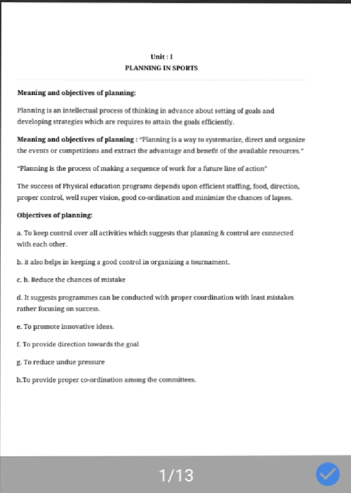 Class 12 PE: Chapter 1 - Planning in Sports Overview and Objectives ...