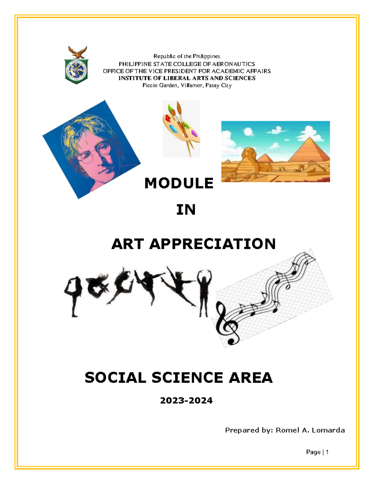 ART APP Modules Midterm - Republic of the Philippines PHILIPPINE STATE COLLEGE OF AERONAUTICS ...
