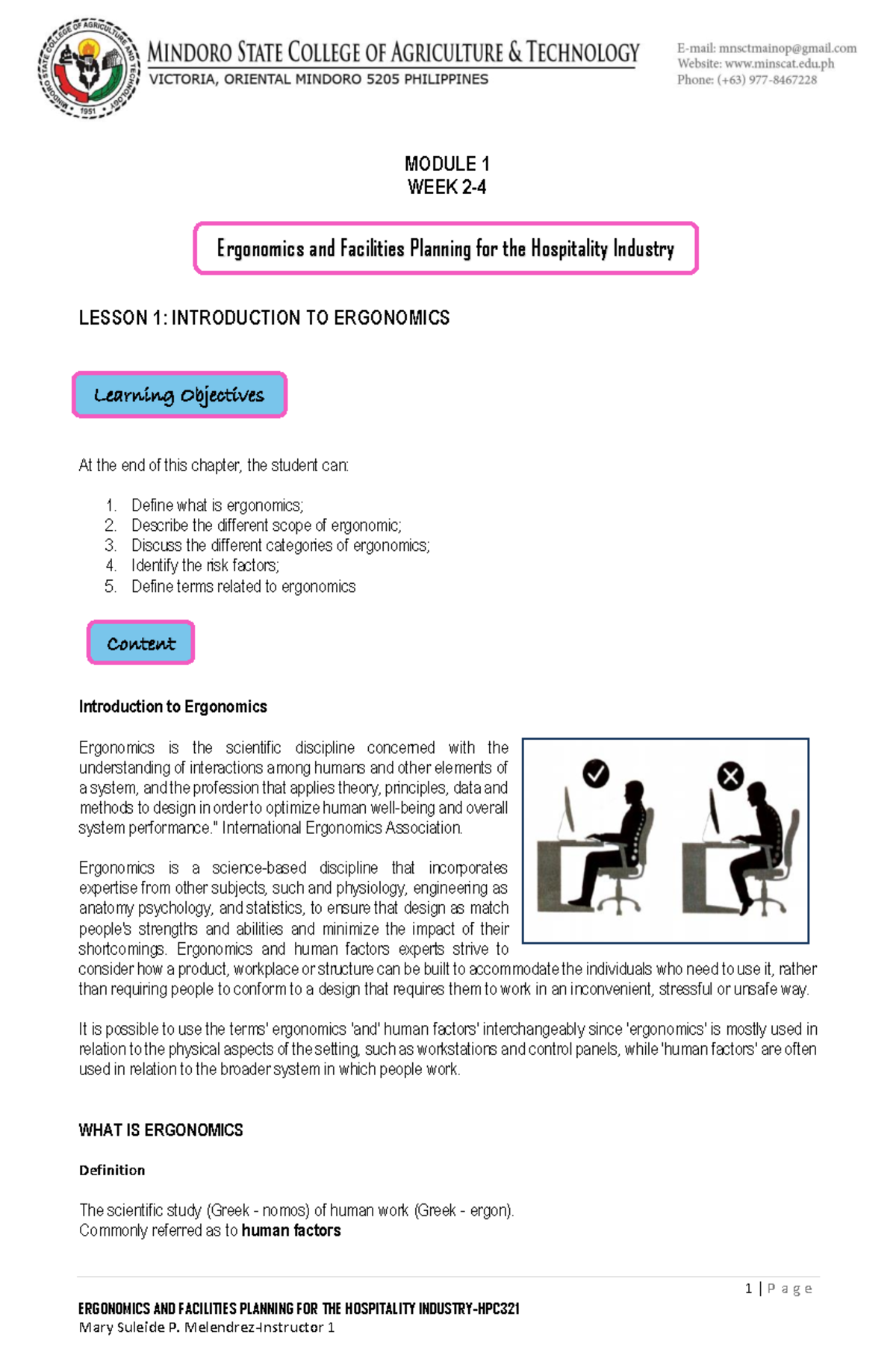 HPC 101: Lesson 1 - Understanding Ergonomics in Hospitality Industry ...