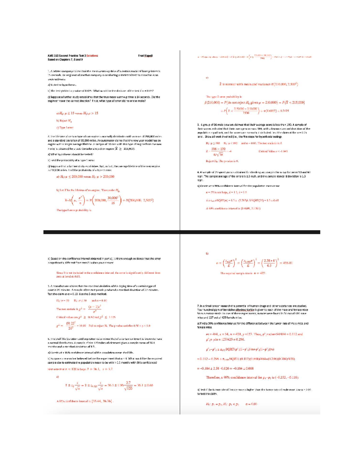 Cheat Sheet - Practice exams - AMS 310 Second Practice Test 3 Solutions ...
