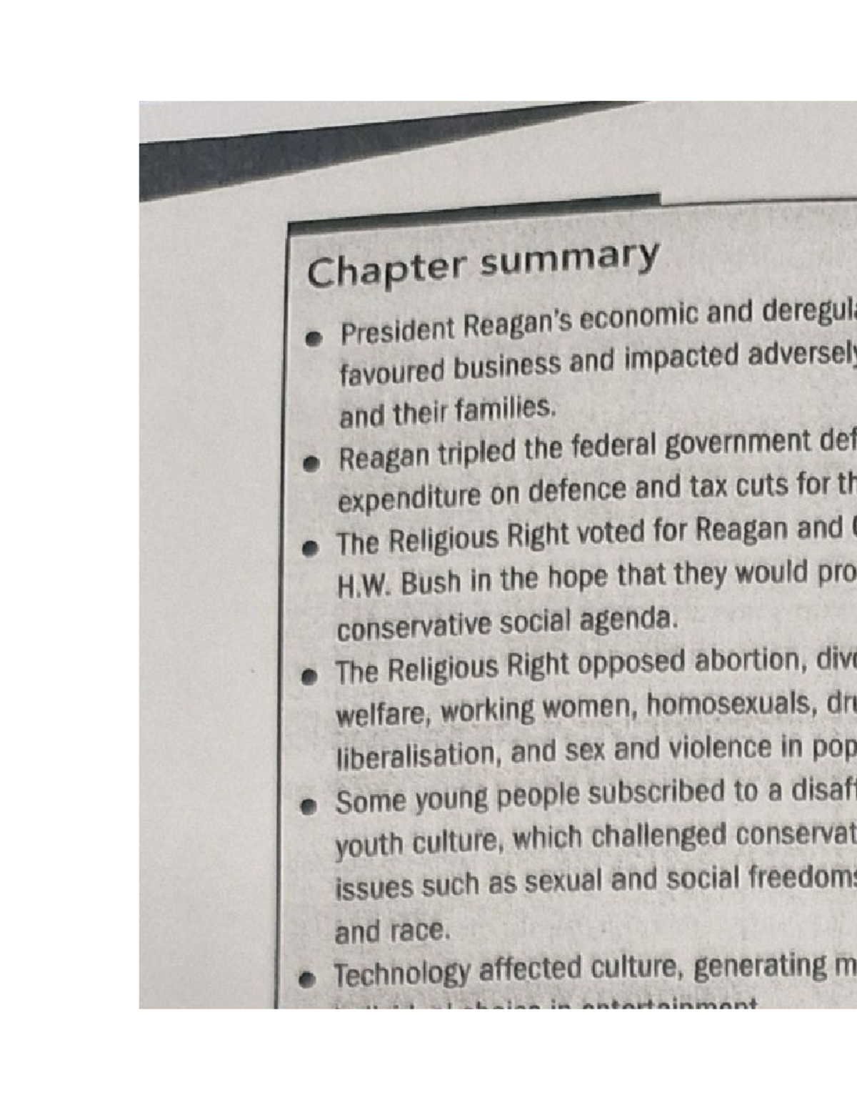 Reagan notes, provides deeper context - Chapter summary President ...