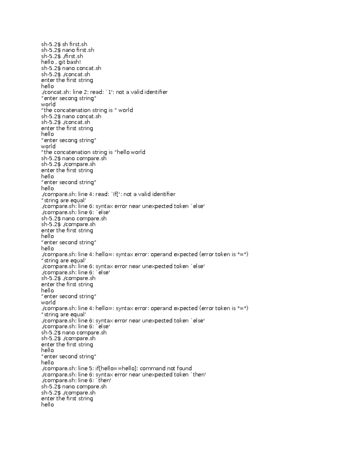 CS101: Shell Scripting Errors and Debugging Notes - Studocu