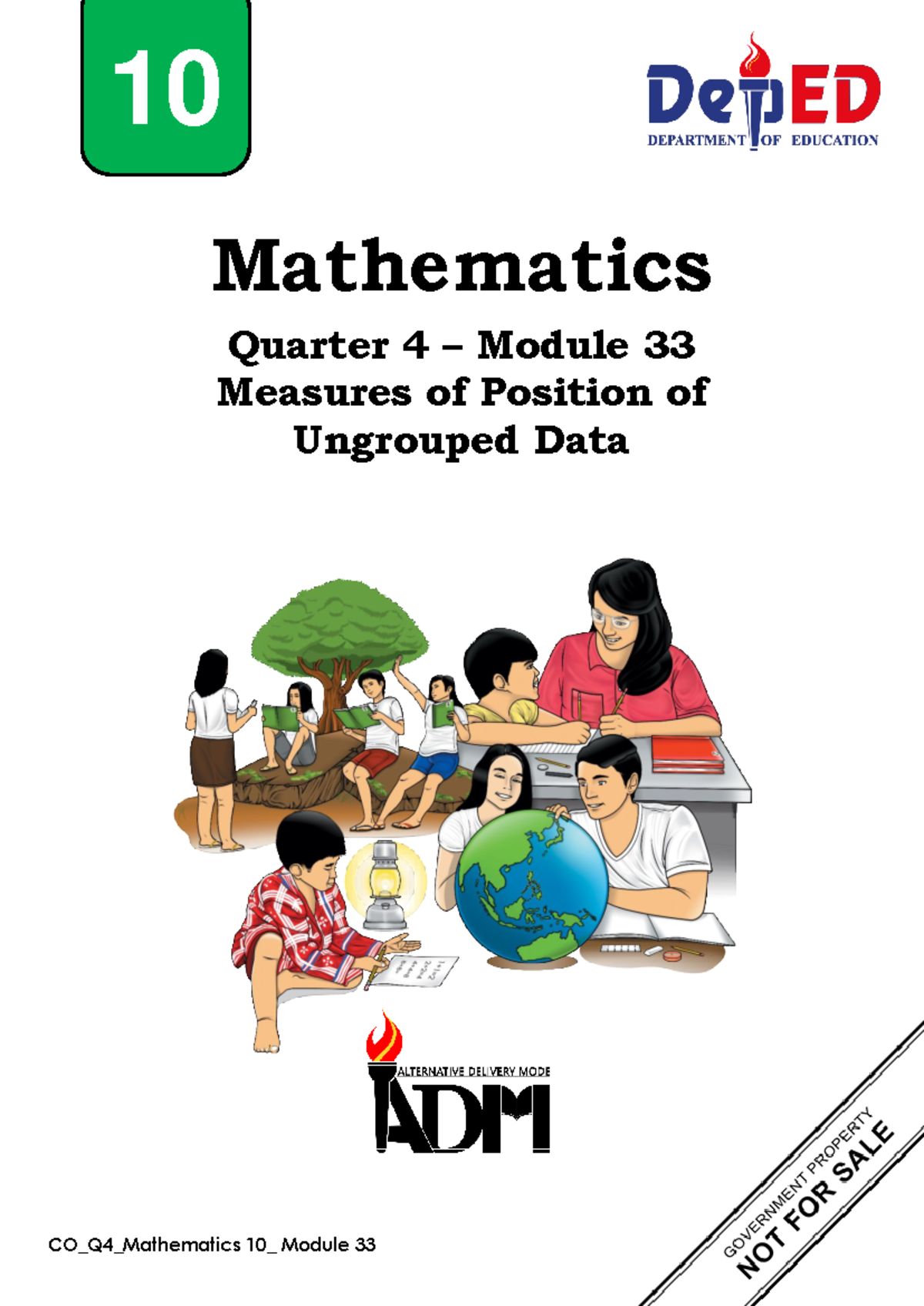 Measures of Position for Ungrouped Data - Math 10 Q4 Module 33 - Studocu
